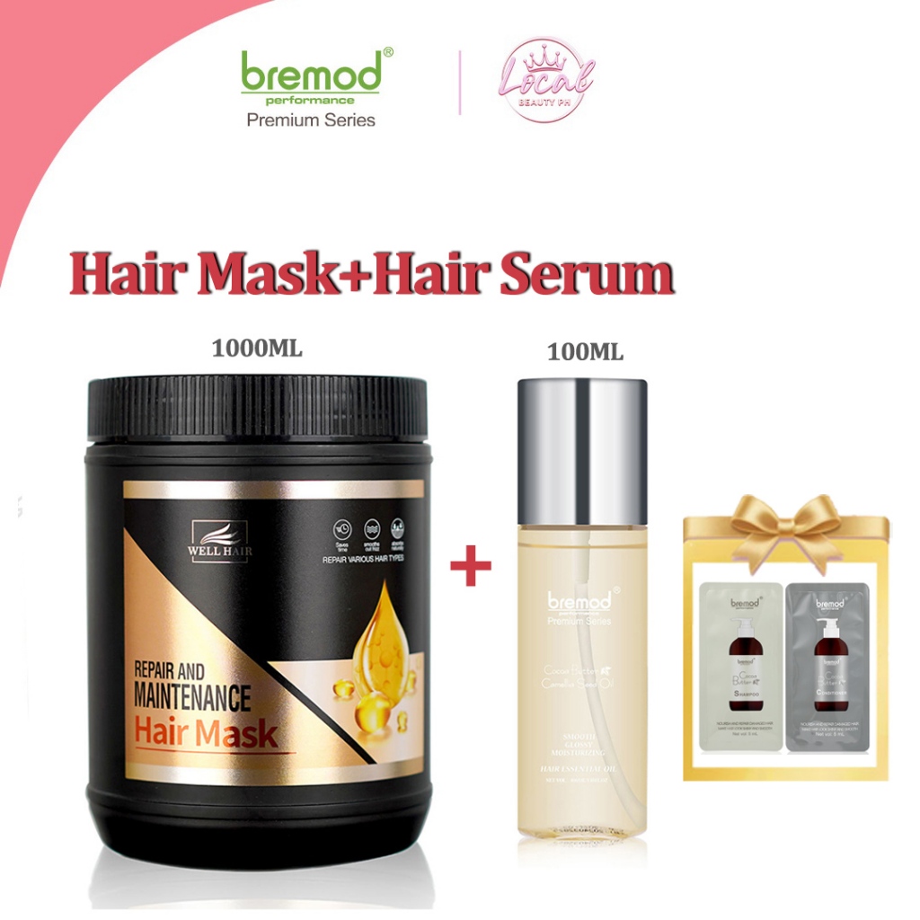 Bremod Hair Serum Cocoa Butter 100ml Premium Essential Shiny Smooth ...
