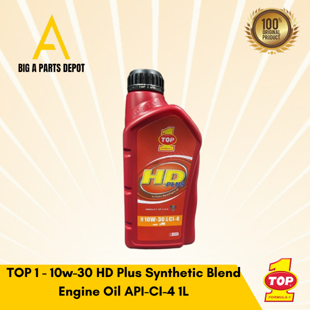 Top 1 - 10w-30 HD PLUS Synthetic Blend Engine Oil API CI-4 1 Liter for Diesel Engines | Shopee ...