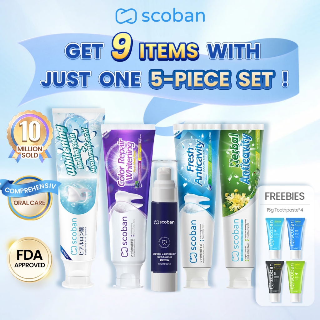 【Take Home 9 Items】Scoban Toothpaste Purple Whitening Teeth Anticavity ...