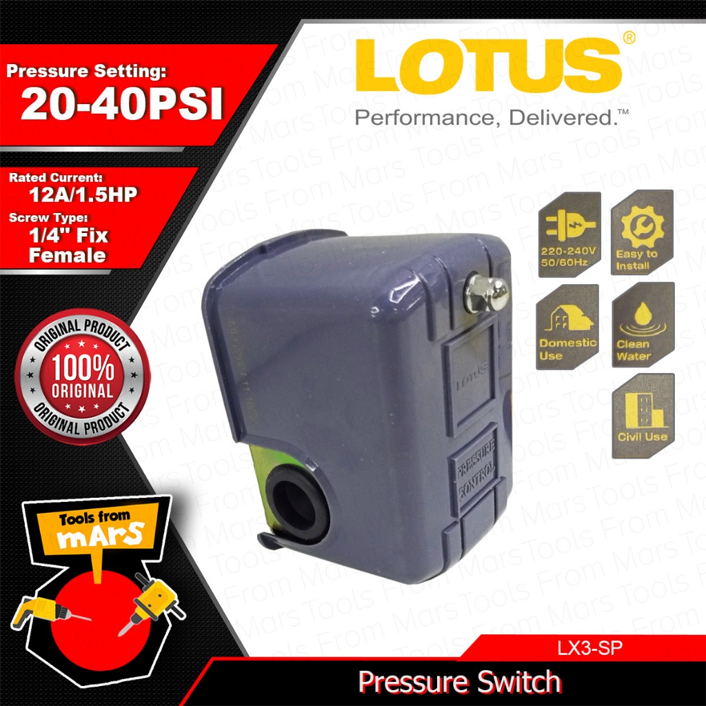 Lotus Pressure Switch LTS-LX3-SP | for strong strength and long ...