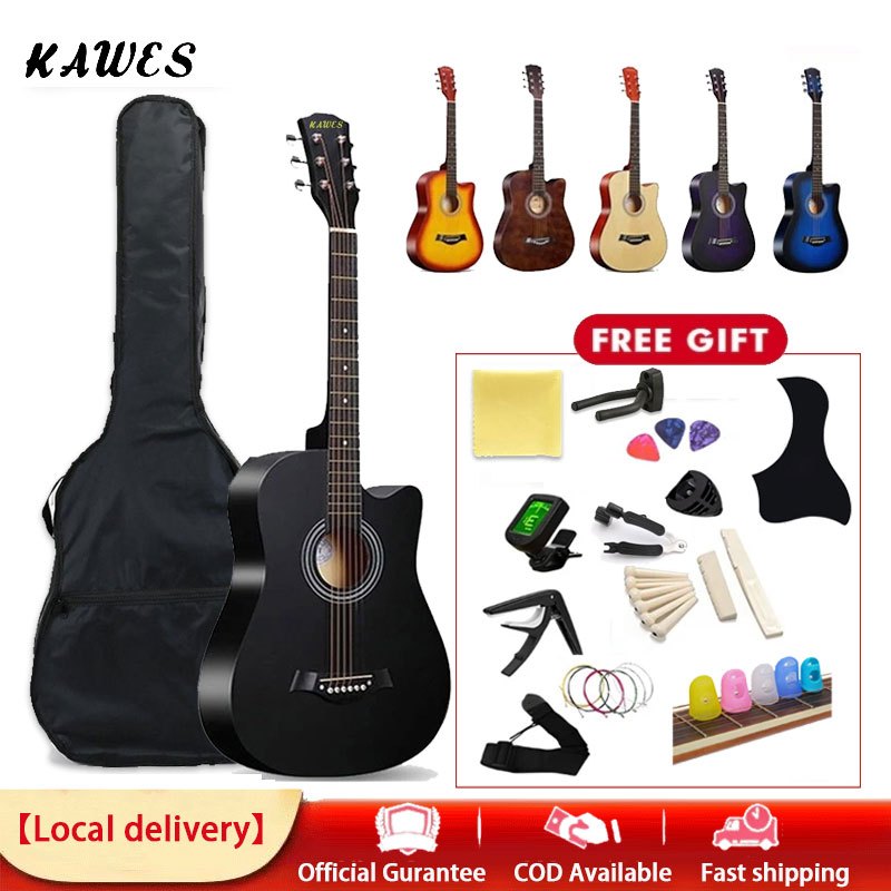 KAWES Guitar 38Inch Acoustic Guitar Set Low Action Gitara Original ...
