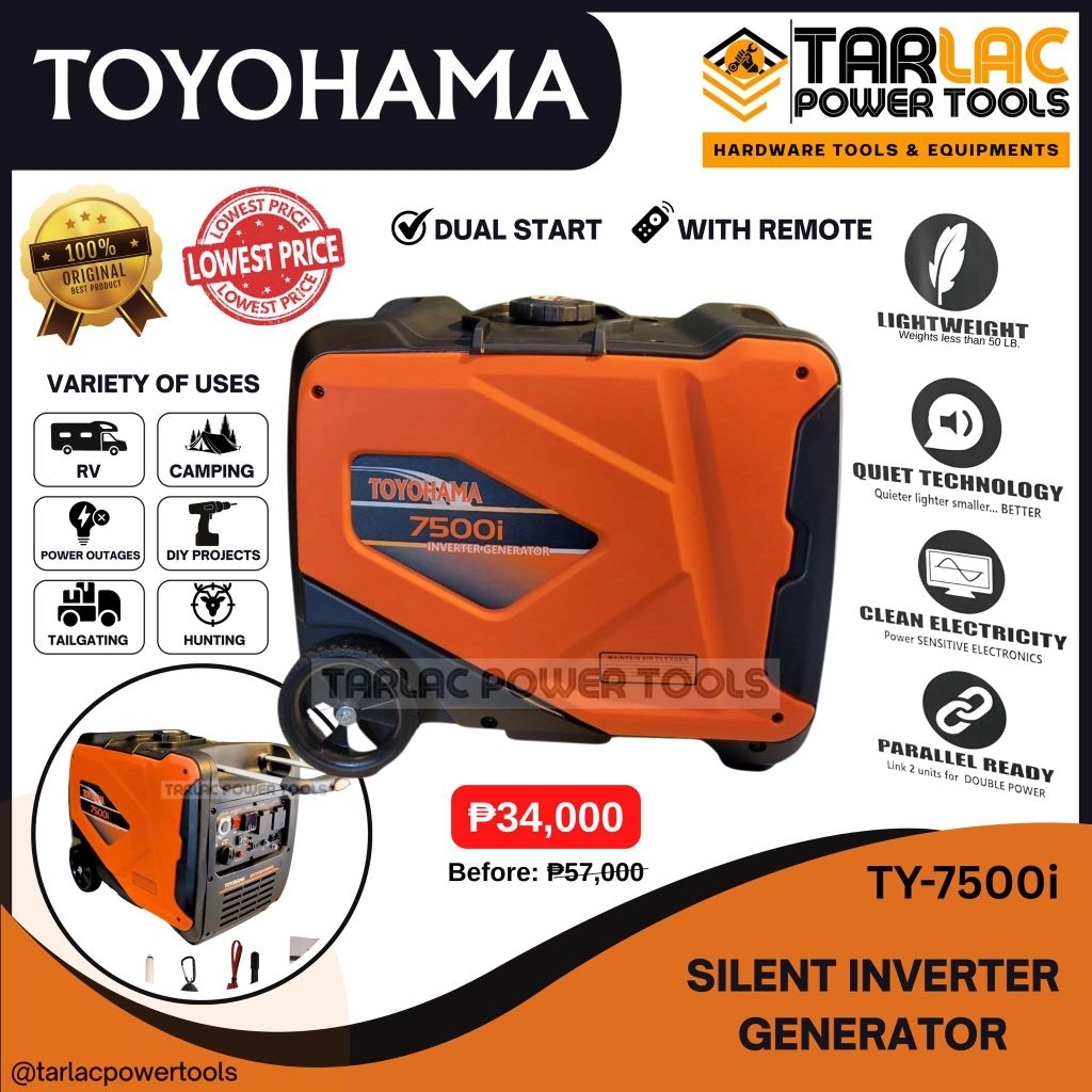 Toyohama TY-7500i silent inverter Generator | Shopee Philippines