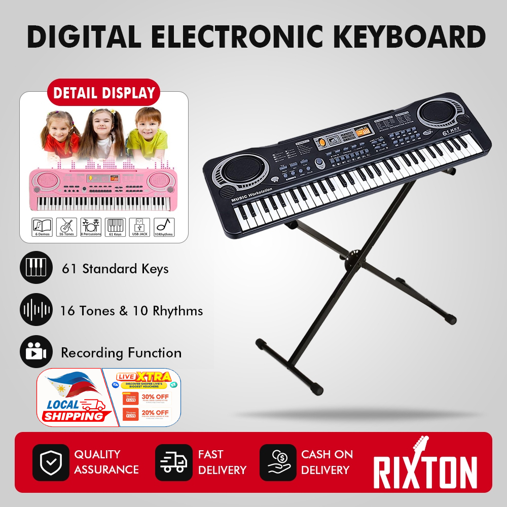 RIXTON 61 Keys Organ Piano Electronic Keyboard For Kids Boy / Toddlers ...