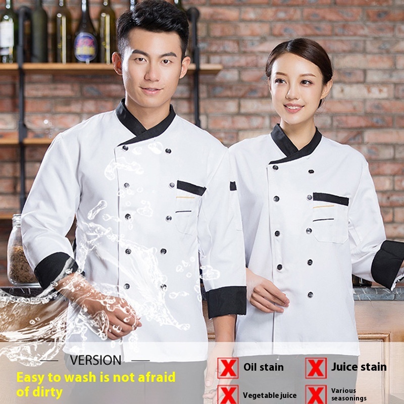 New Chef Uniform M-3XL For Men/Women Chef Jacket Waiter Uniform Kitchen ...