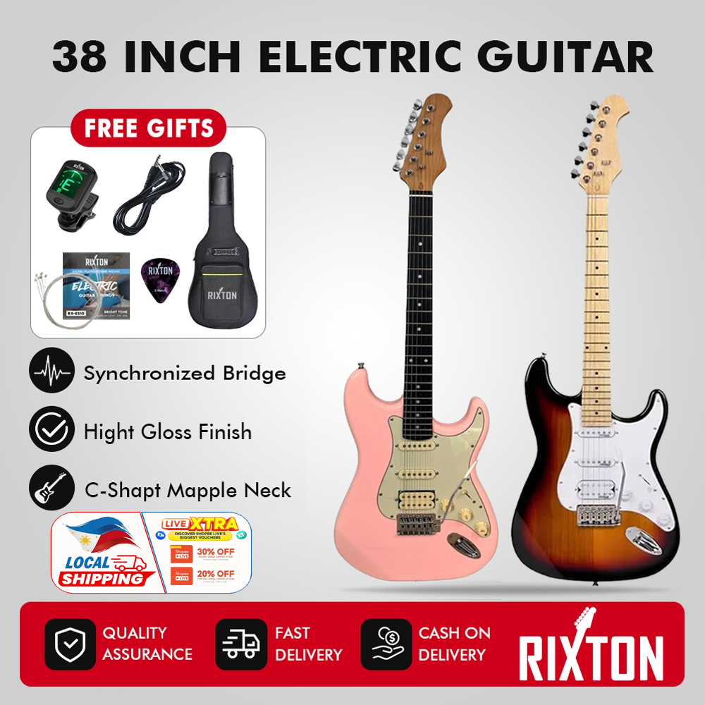 RIXTON 38 Inch Basic Electric Guitar Special Edition Complete Set with ...