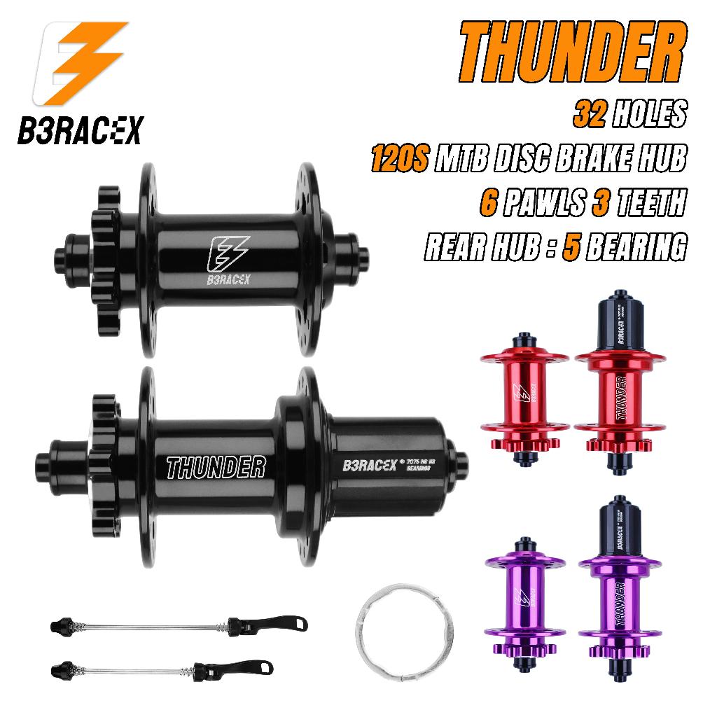 B3RACEX Thunder MTB Hub 6 Pawls 3 Teeth 32/36 Holes Ultralight Hub 120 ...
