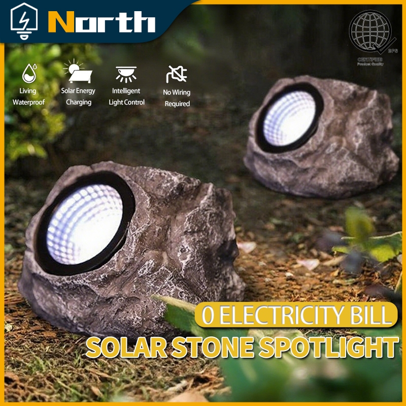 Solar Outdoor Artificial Stone Light IP65 Waterproof Courtyard ...