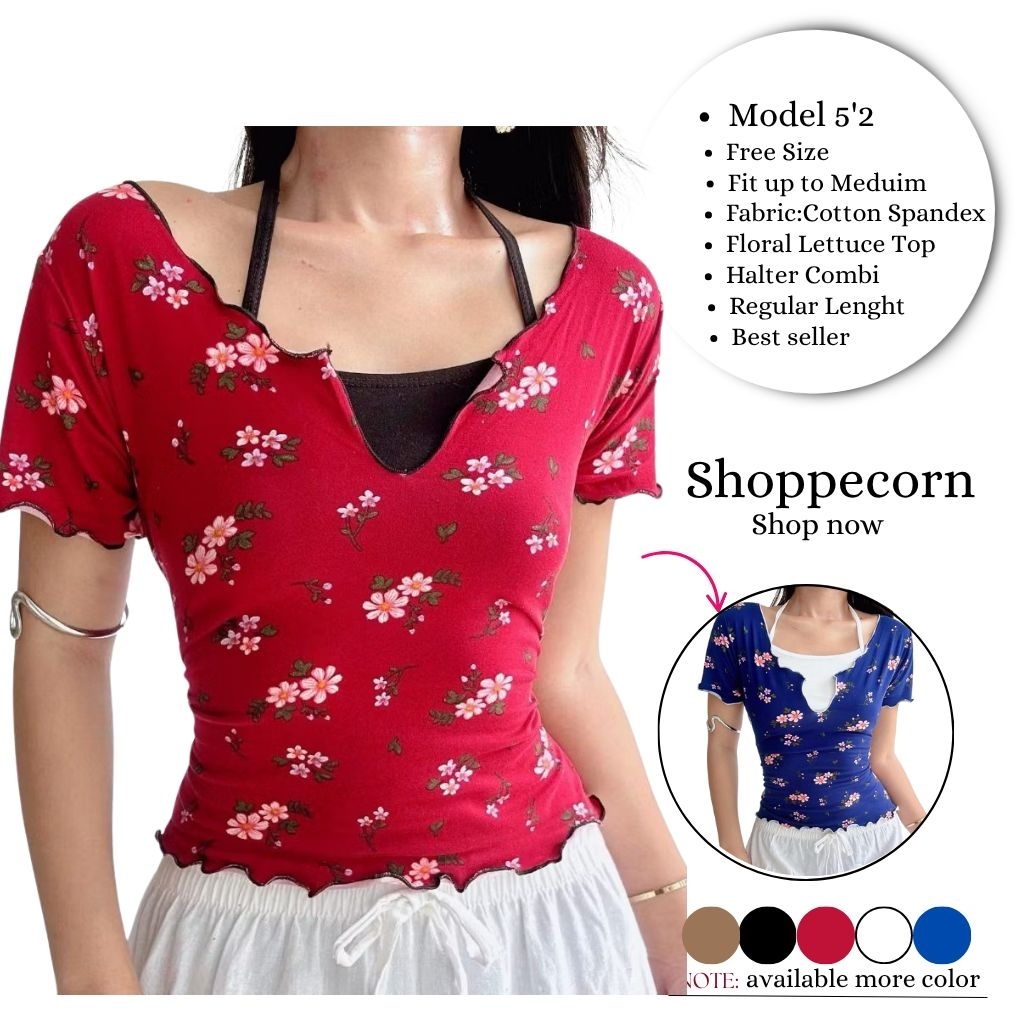 Flower Halter Top Fit Small To Medium Womeswear | Shopee Philippines