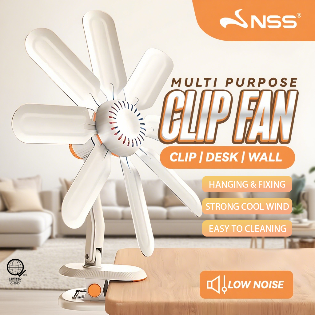 NSS Clip Fan 8 blades Big Size Home Electric Fan Portable Cooling ...