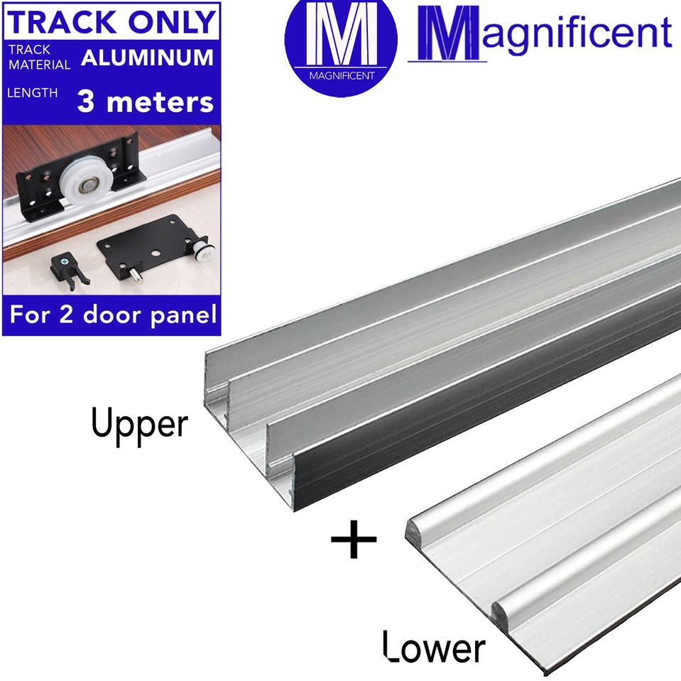 Sliding Wardrobe Top Bottom Aluminum Door Track Roller Rail Sliding ...