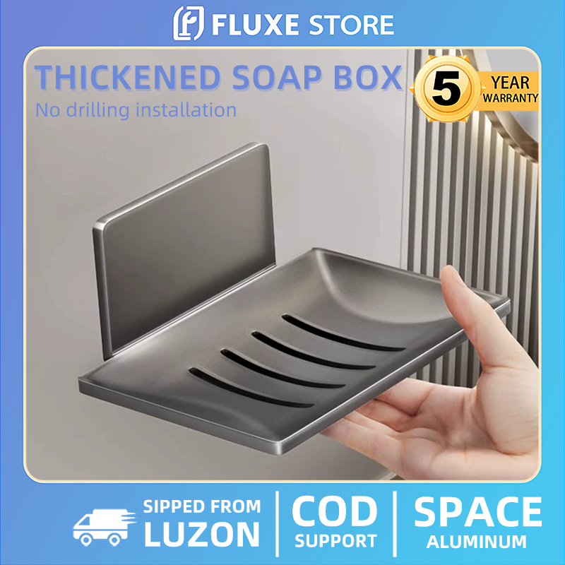 【Fluxe】Space Aluminum Soap Holder Bathroom Shower Soap Drain Rack Soap ...