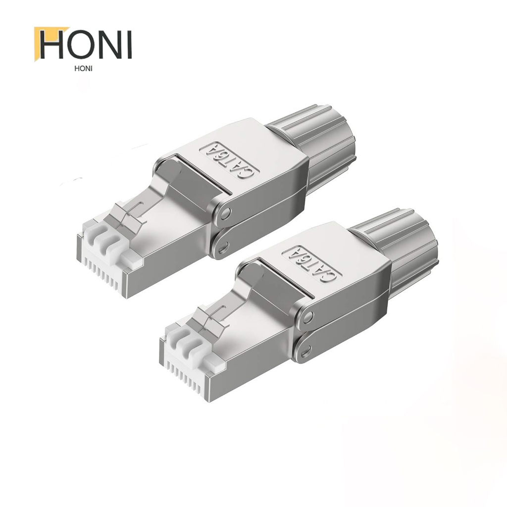 2PCS Tool-Free Reusable RJ45 Connector for CAT6A CAT6 Shielded Modular ...