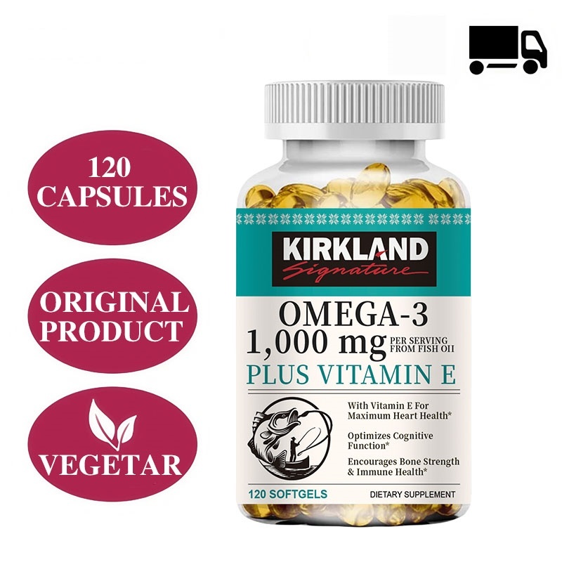 KIRK.LAND Omega 3 Capsules 1000mg Supports Heart, Brain Health ...