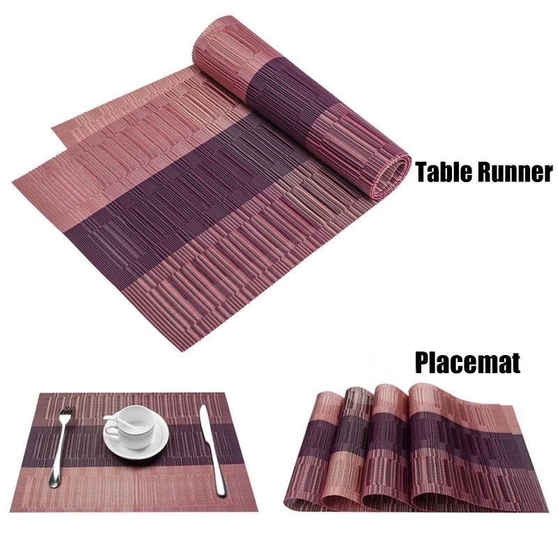 Table Runner 4,6,8 seater PVC Centerpiece Waterproof 8 seater Stripes ...