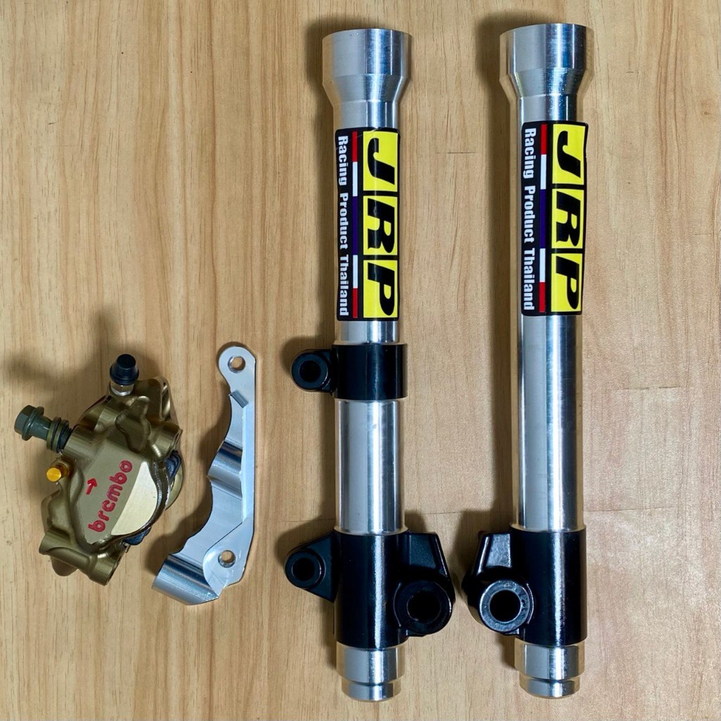 WAVE125 LIGHTEN FRONT SHOCK OUTERTUBE WITH GREY TURTLE BACK CALIPER ...