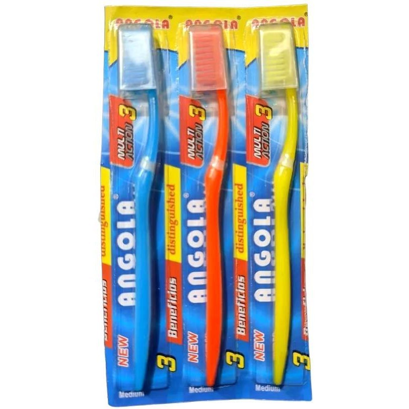 Angola Medium bristle Toothbrush w/ cap Dental Hygiene kit (3PCS PER ...