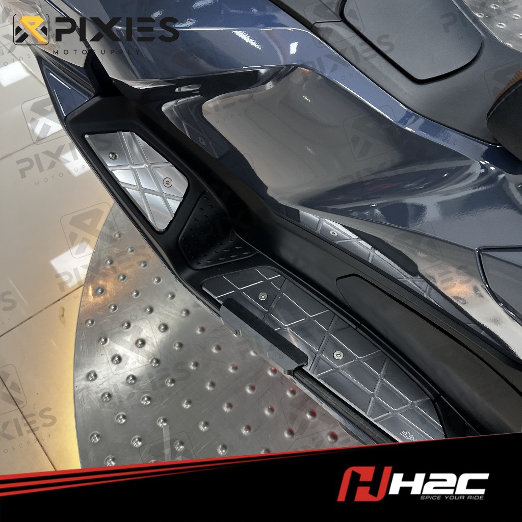 H2C ALUMINUM CNC SILVER FLOOR FOOT MATTING for HONDA PCX 160 V2 ROAD ...