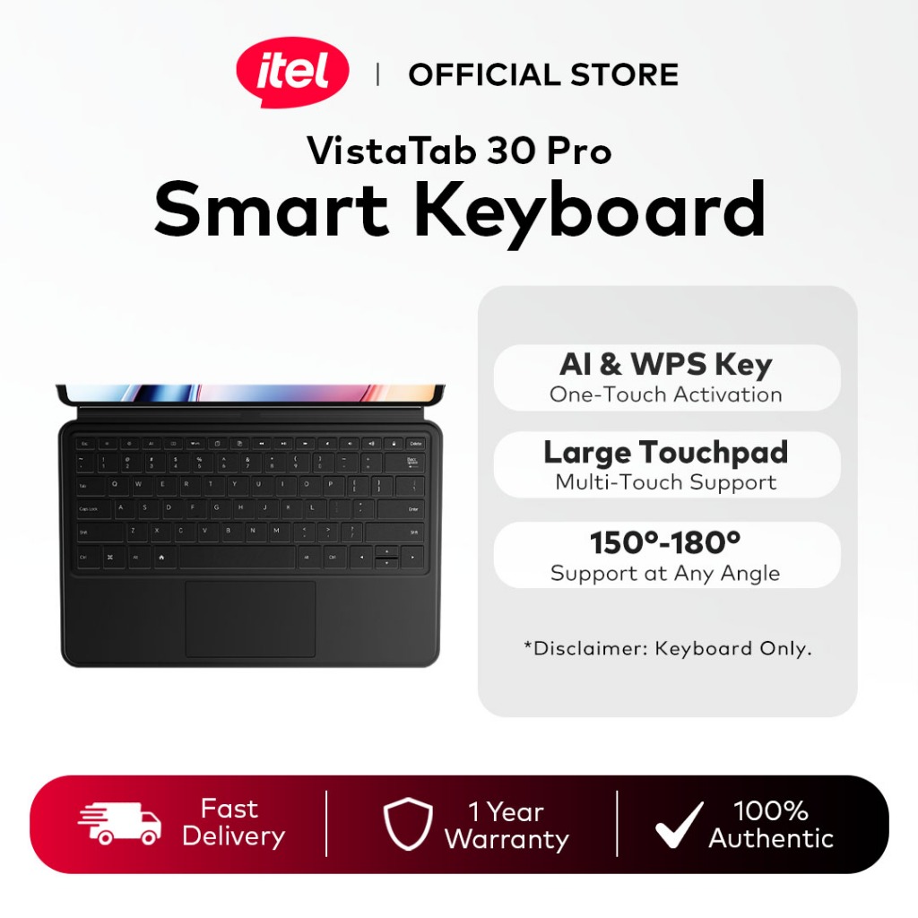 itel VistaTab 30 Pro Wireless Smart Keyboard | Built-in Large Touchpad ...