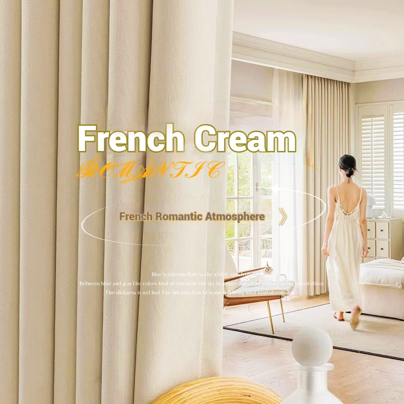 Cream Aesthetic Blackout Curtain Sale for Window Bedroom Plain Elegant ...
