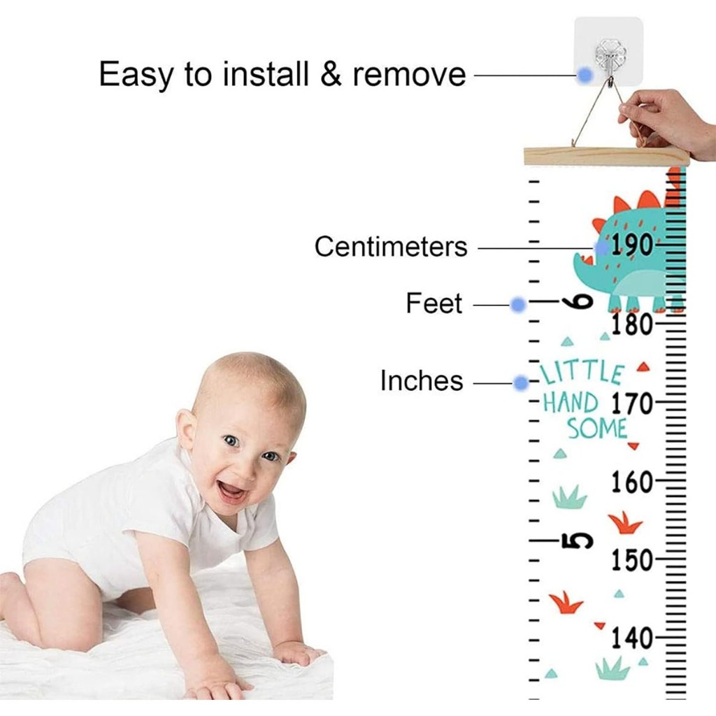 Cute Height Chart Sticker Wall Decor Removable Measurement Wall Sticker ...