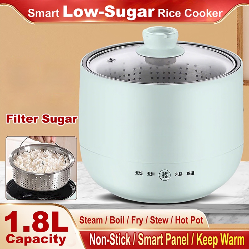 COD 1.8L Mini Rice Cooker Multi-function Cooker Low Sugar Rice Cooker ...