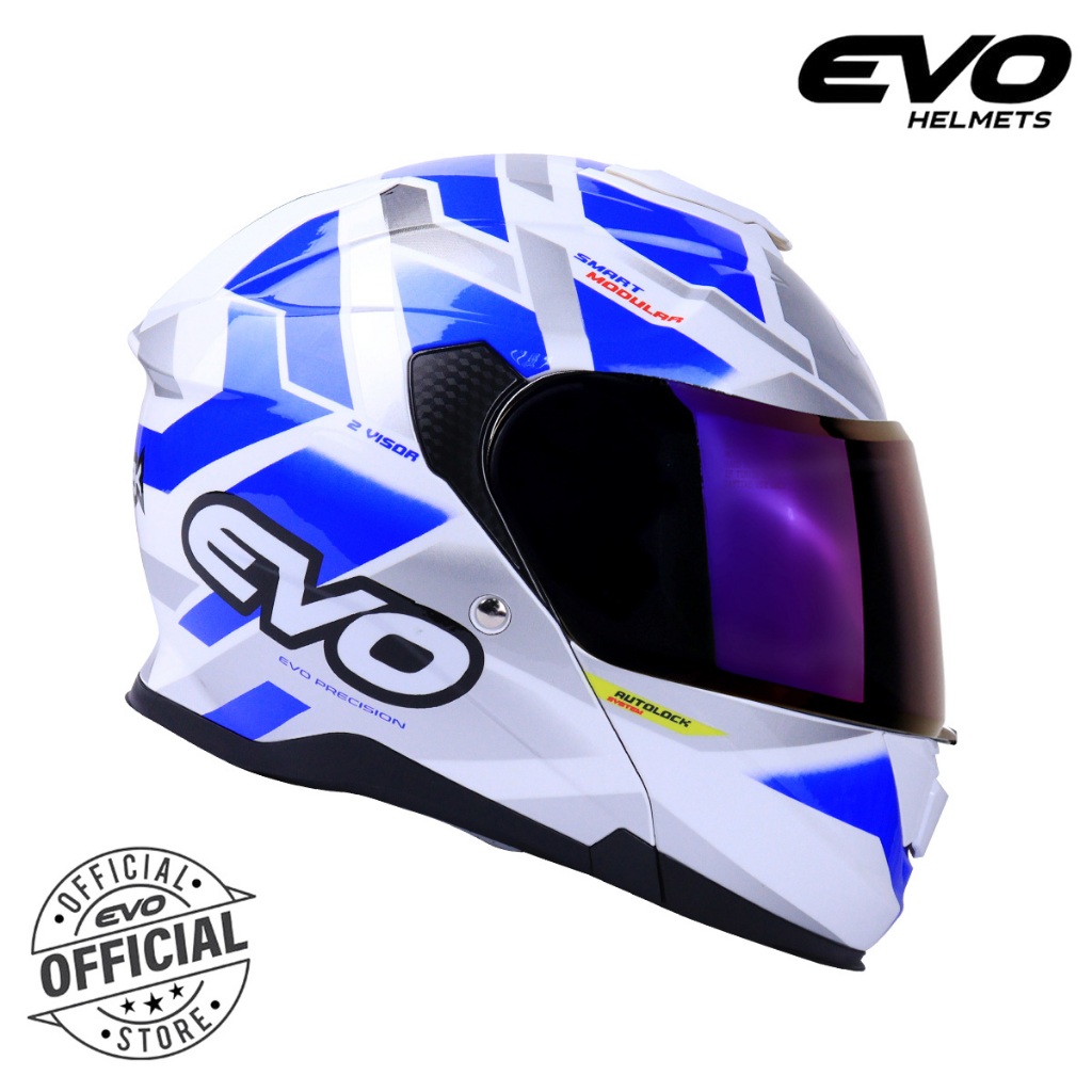 EVO VXR-5000 Berserk Dual Visor Helmet Motorcycle with Free Clear Lens ...
