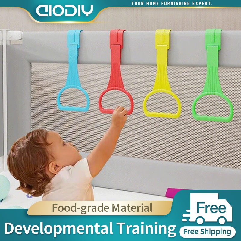 AIODIY Adjustable Hanging Hand Ring for Playpen Bed Rail Baby Standing ...