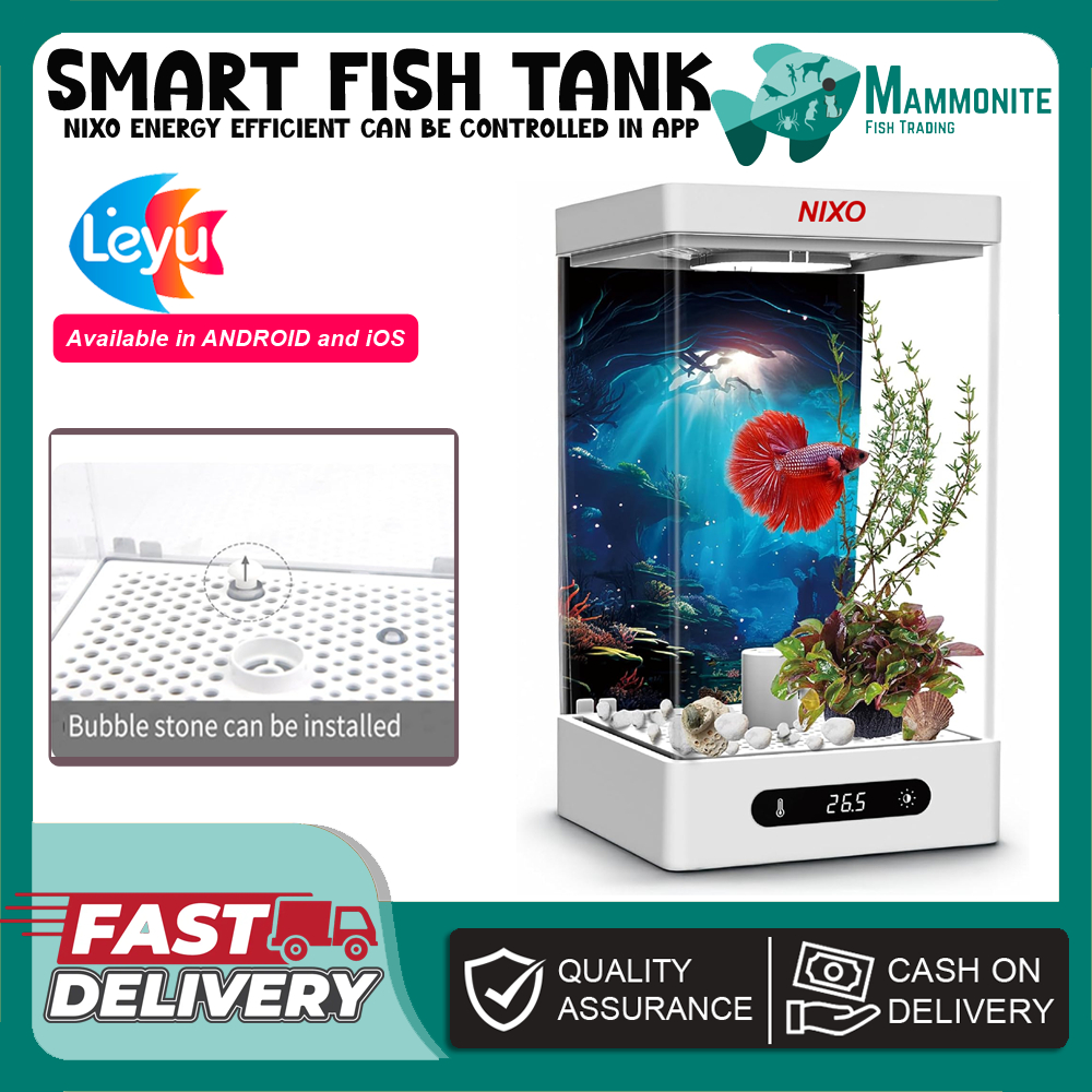 NIXO Betta Fish Tank Smart Automatic Heating Easy Water Change Valve ...