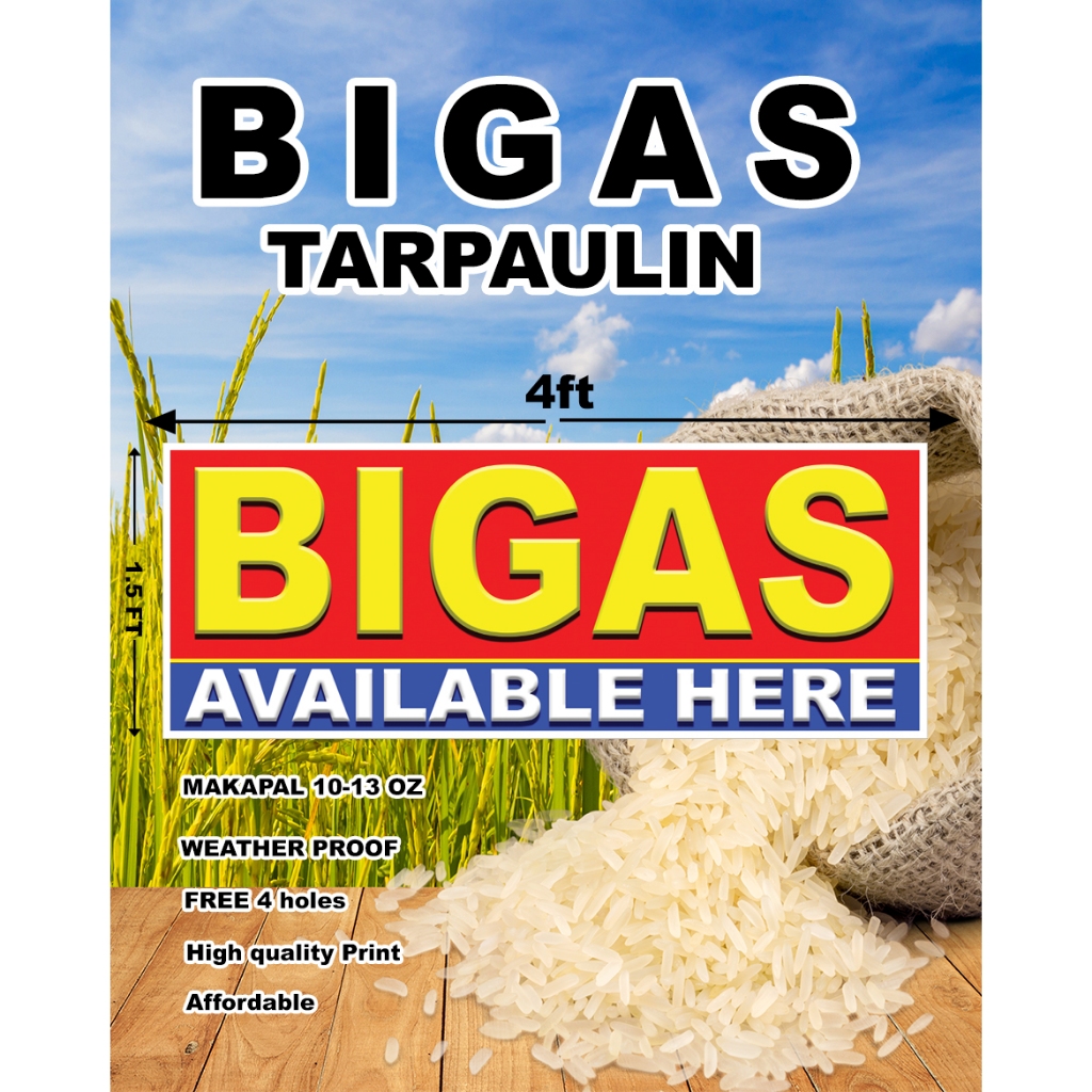 Bigas rice for sale available here TARPAULIN SIGNAGE | Shopee Philippines