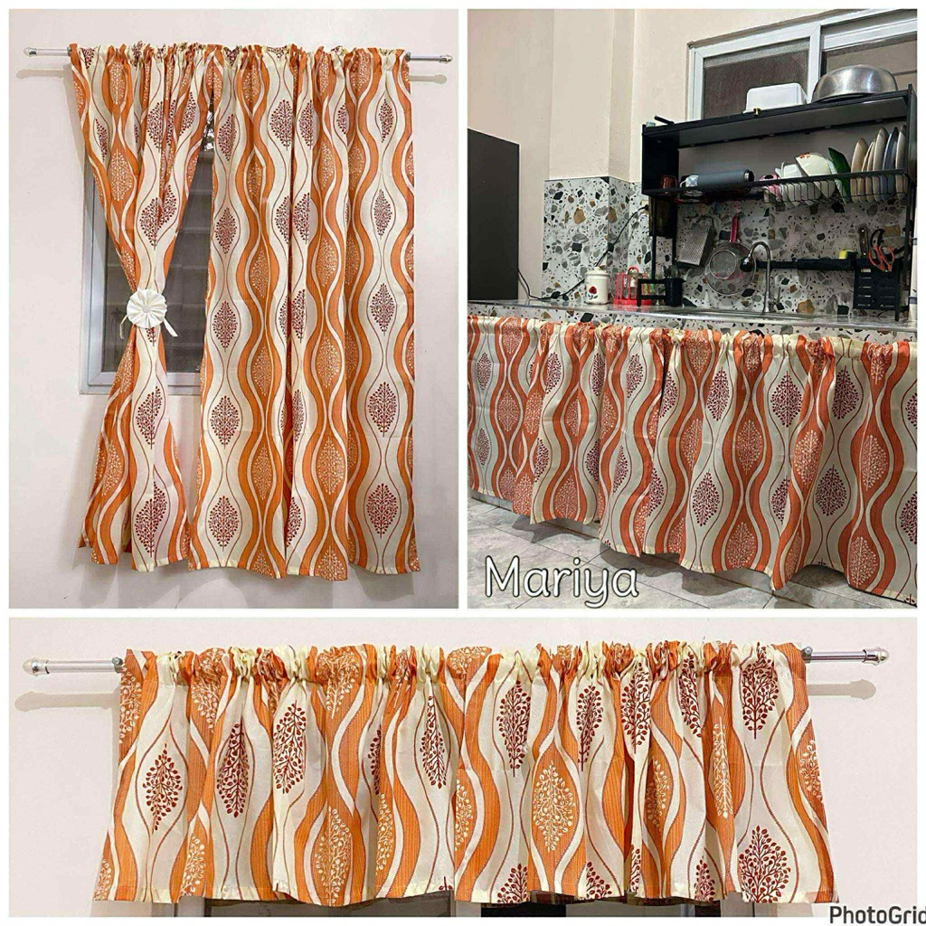 Sylvia peach Beatiful And Neat Curtain/Window/Kitchen Sink/Valancer ...