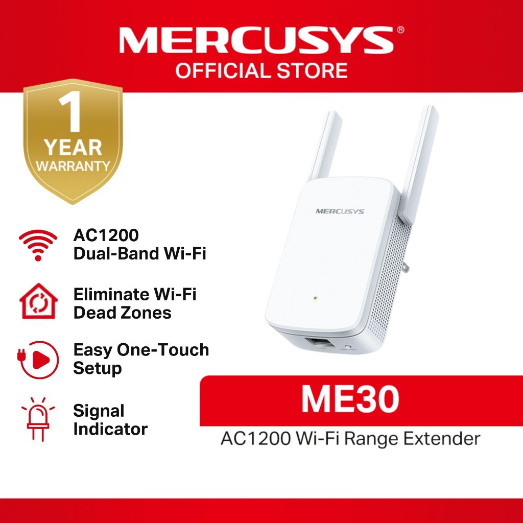 Mercusys Official | ME30 | AC1200 | Home | Range Extender | Wi-Fi ...
