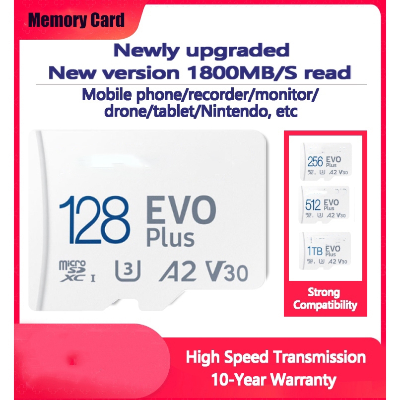Memory Card 100% Original 128GB 256GB 512GB 1TB Micro SD Card EVO PLUS ...
