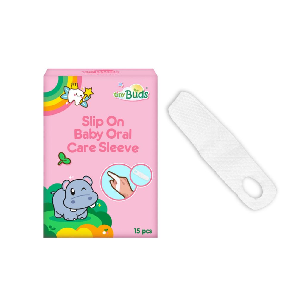 Tiny Buds Slip On Baby Oral Care Sleeve Dry Dental Wipes (15 pcs ...