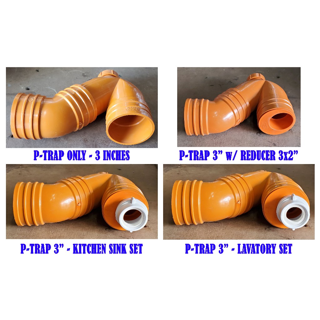 ORANGE PVC P-TRAP / P TRAP / PTRAP 3 INCH - FOR HEAVY WASHING with ...
