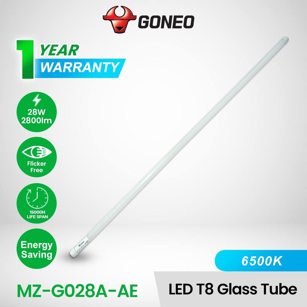 GONEO Led T8 Glass Tube Light 1.2meters 28watts 6500k/Daylight ( Single ...