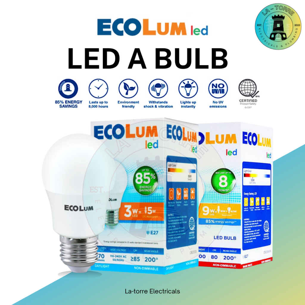 Ecolum LED Bulb 3-40watts | Shopee Philippines