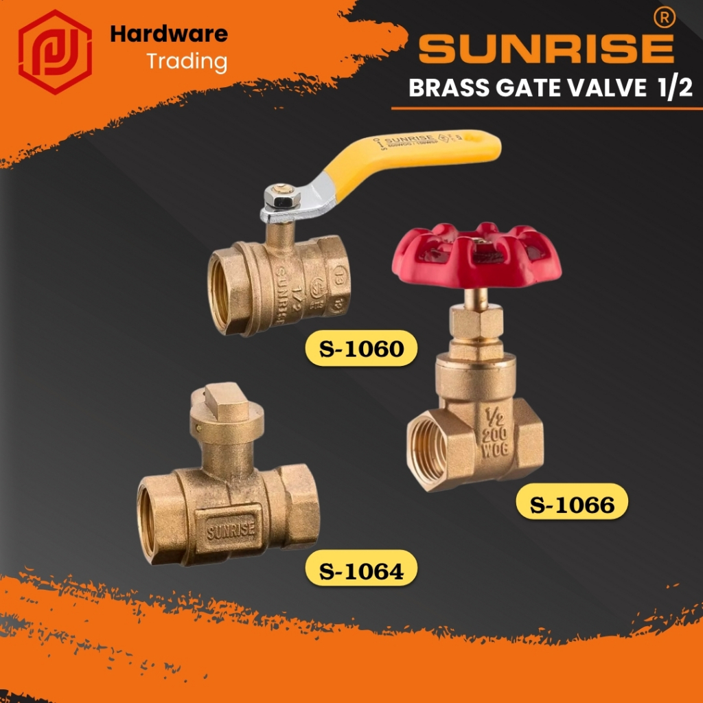 SUNRISE BRASS BALL VALVE W/ LOCK / BRASS BALL VALVE / BRASS GATE VALVE 1/2 | Shopee Philippines