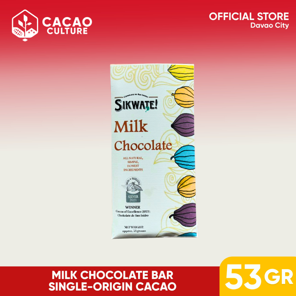 Milk Chocolate Bar 53g - SIKWATE! - Creamy Artisanal Davao Chocolate ...
