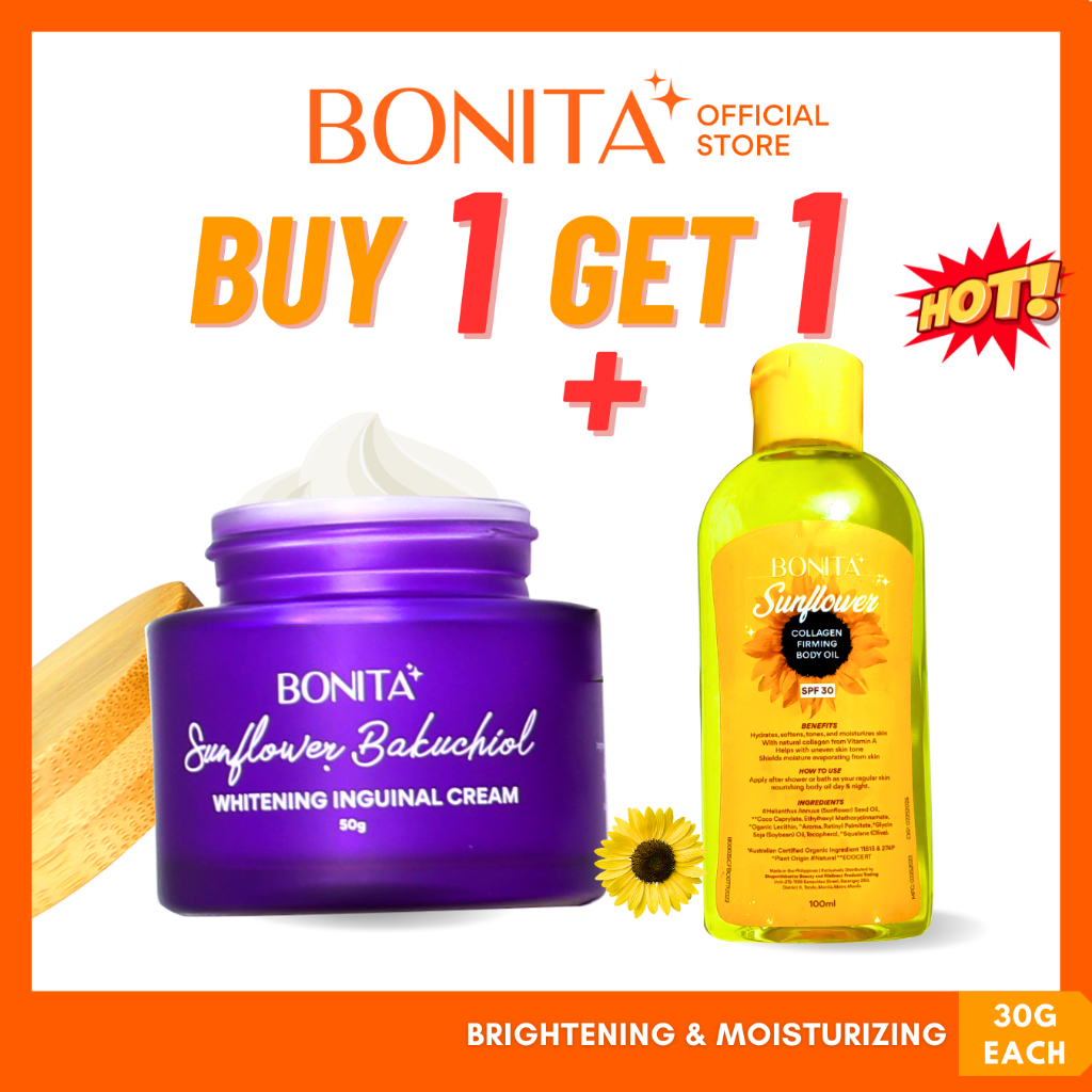 Bonita Sunflower Bakuchiol Whitening Inguinal Cream + Sunflower Oil ...