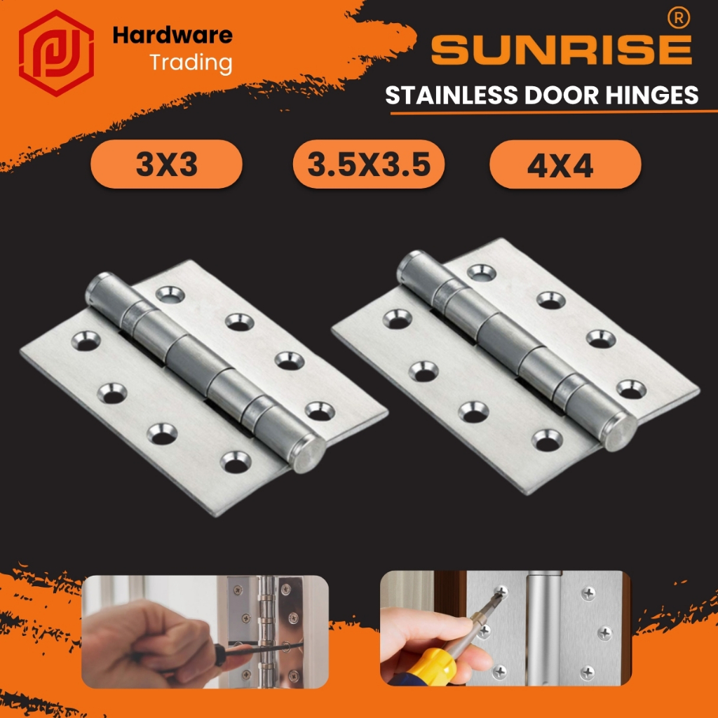 SUNRISE STAINLESS STEEL DOOR HINGES SOLD BY PAIR - BISAGRA | Shopee ...