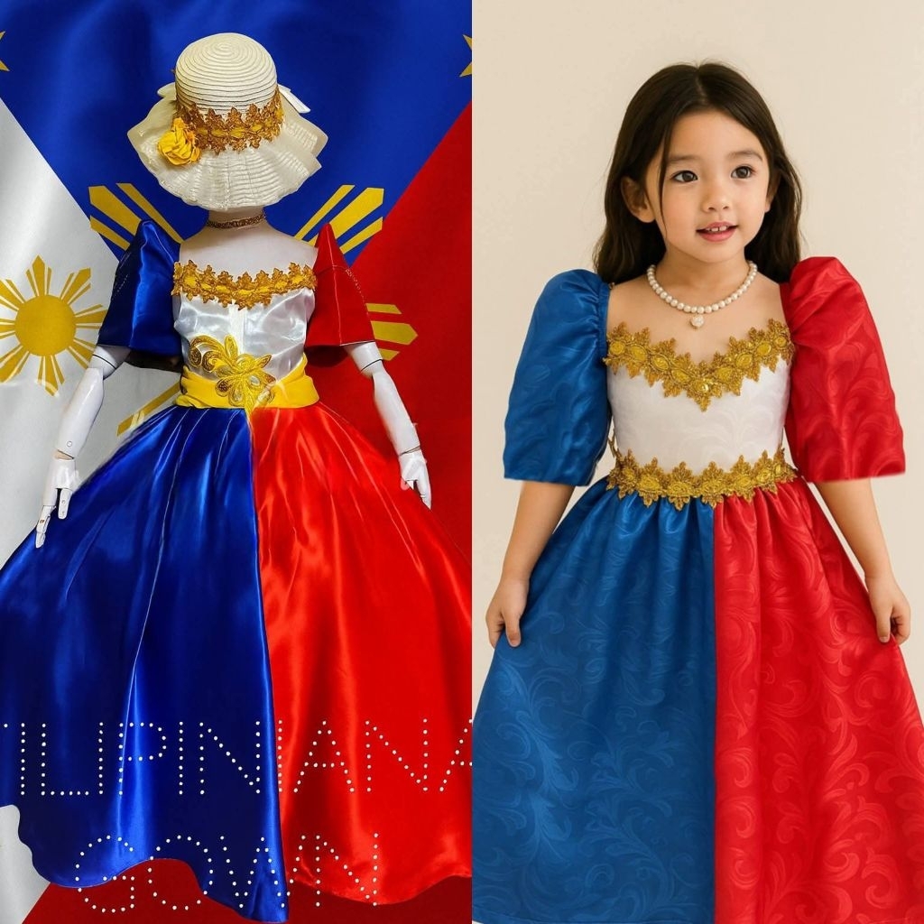 National Philippines flag costume dress for kid's girls | Shopee ...