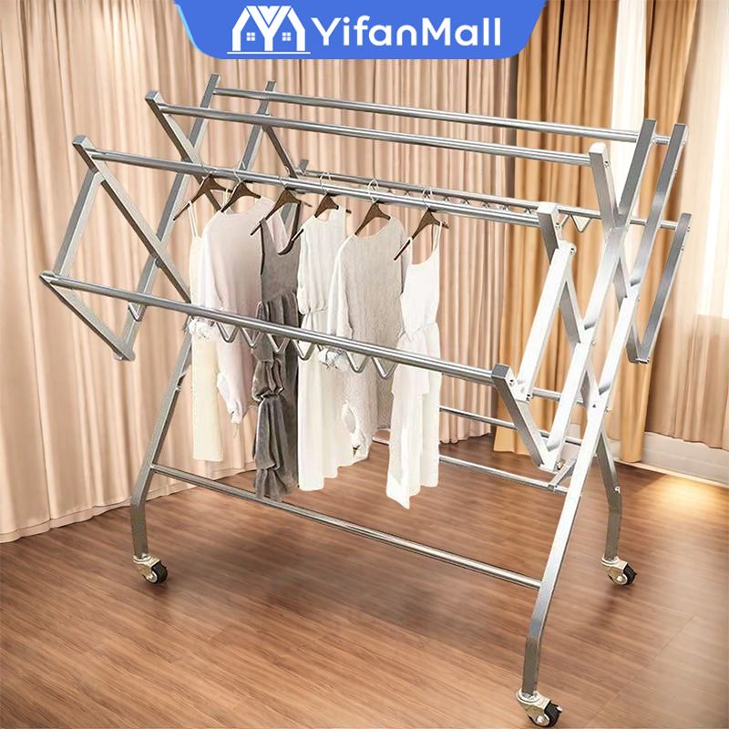 Drying Rack Stainless Steel Clothes Sampayan Hanger Vertical Multi-Bar ...