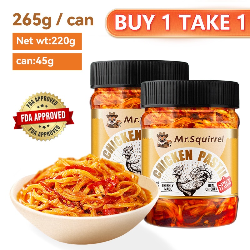 【Buy 1 Take 1】Mr.Squirrel 220g Spicy Chicken Pastil Original Halal Food ...