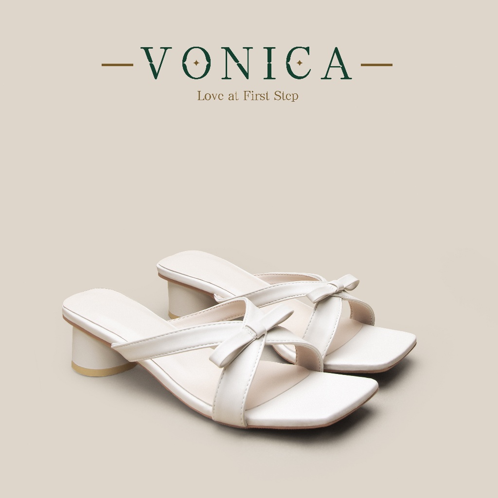 VONICA Beige Korea Elegant Sandals with Heels for Women | Shopee ...