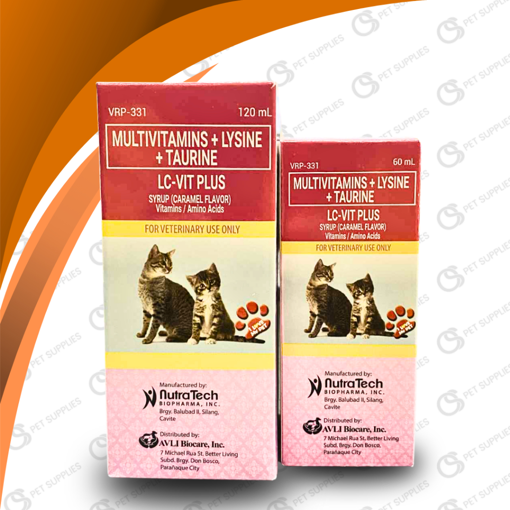 LKJ-LC-VIT PLUS SYRUP Multivitamins + Lysine + Taurine For Cats and ...