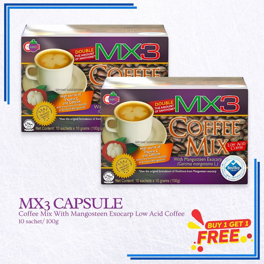 Buy 1 Take 1 MX3 Coffee Mix With Mangosteen Exocarp Double Xanthone Low Acid Coffee 10 sachets ...