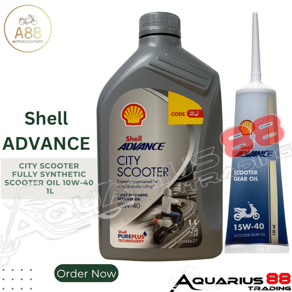 Shell Advance City Scooter Fully Synthetic Scooter Oil 10W-40 1L + Free ...