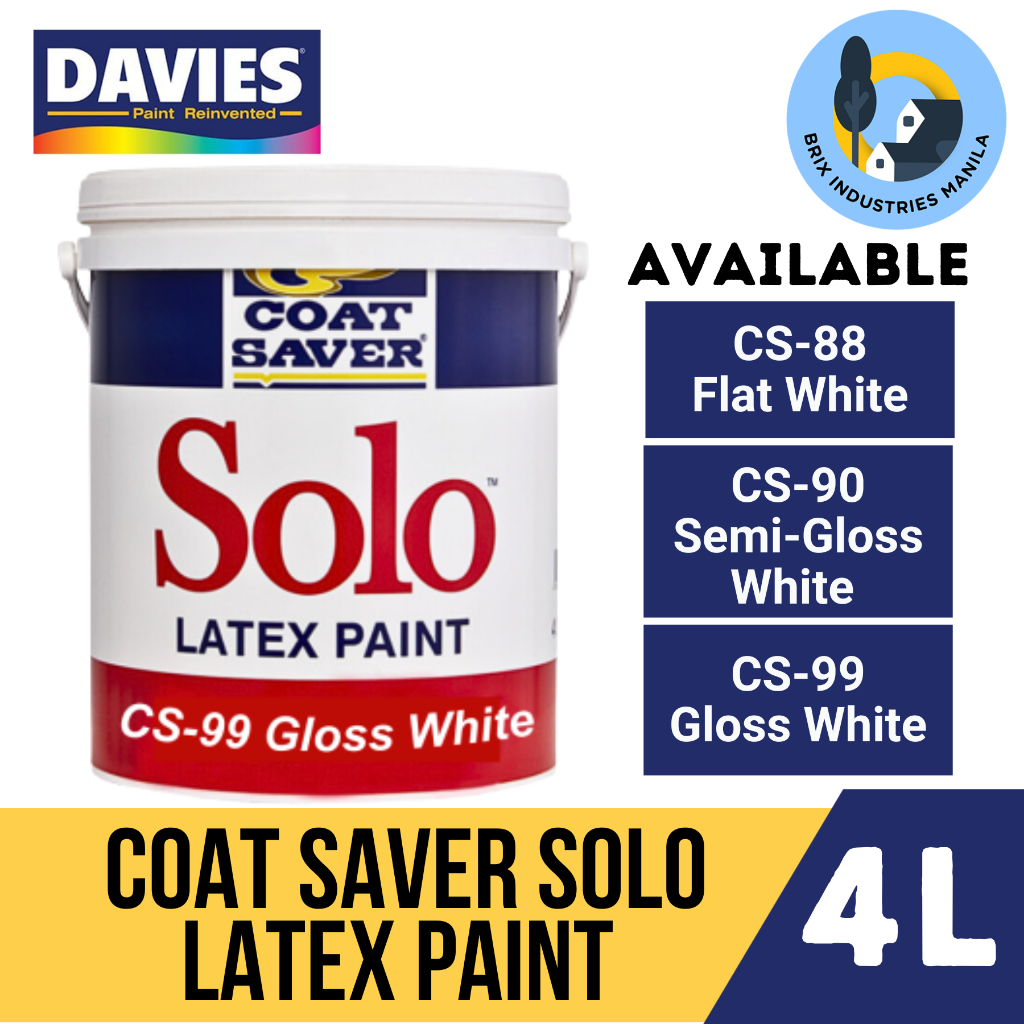 Davies Coat Saver Solo Latex Paint Flat, Gloss and Semi-Gloss White CS ...