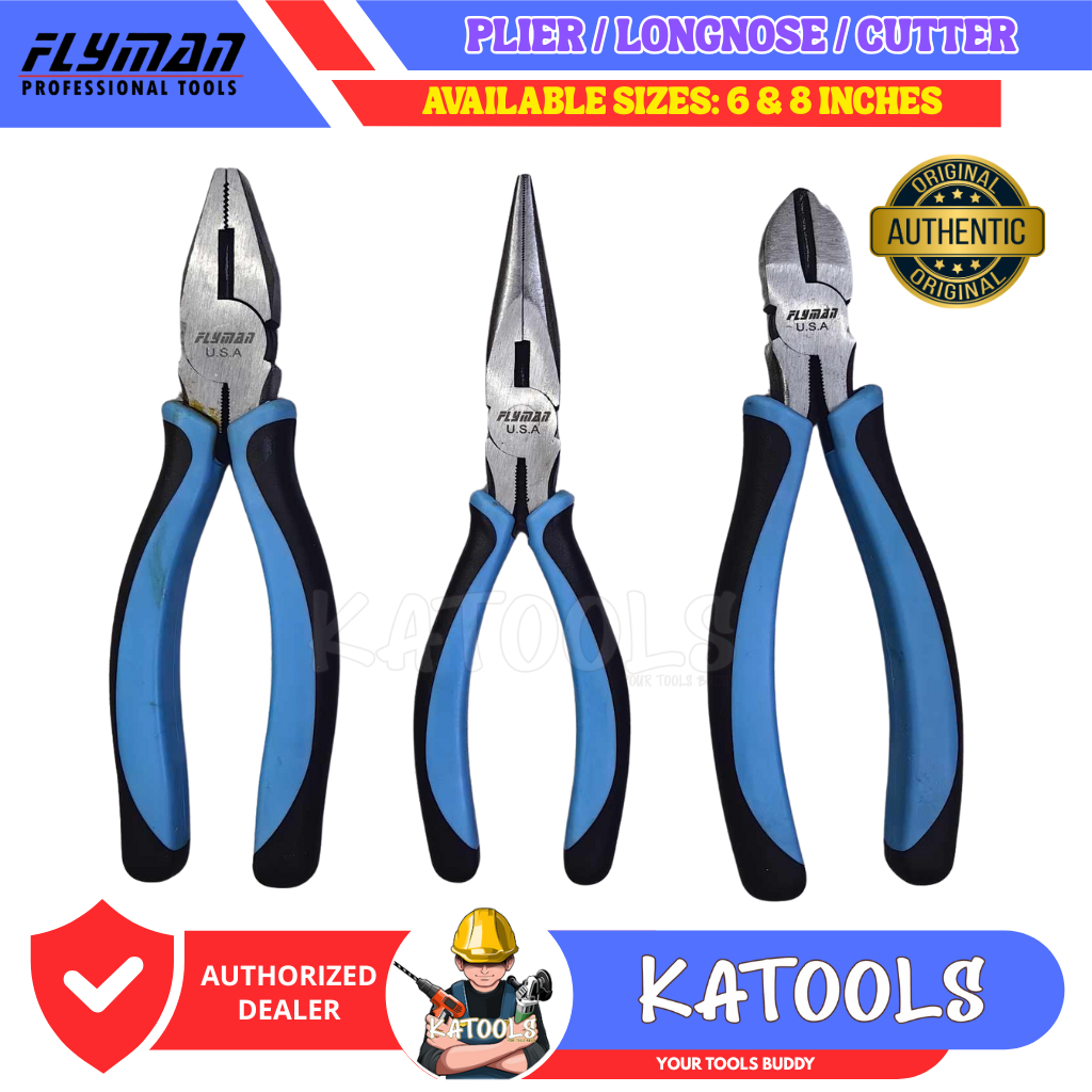 KATOOLS - Flyman 6/8 Inches Plier Longnose Cutter Heavy-Duty Random ...