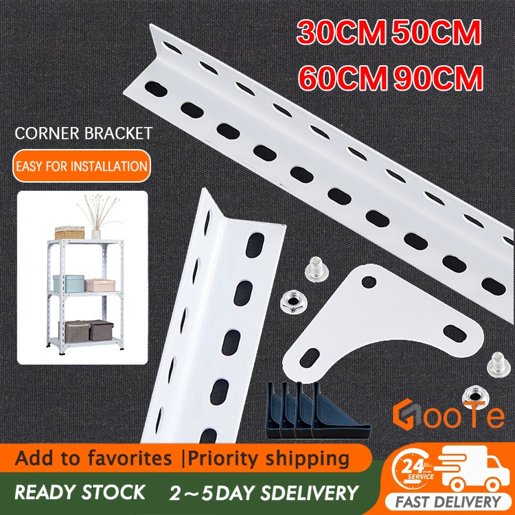 Slotted Angle Bar 1.3mm Stainless Steel DIY Shelf Accessories with Oval ...